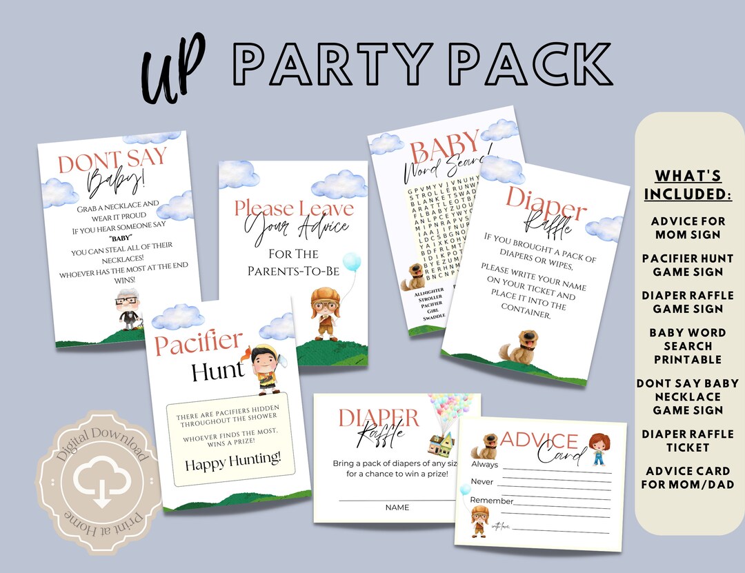 Baby UP Party Pack DIY, Digital Printouts, DIY up Baby Shower, Print at ...