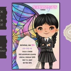 Enid Birthday Invitation, Addams Family Digital Invitation, Enid ...