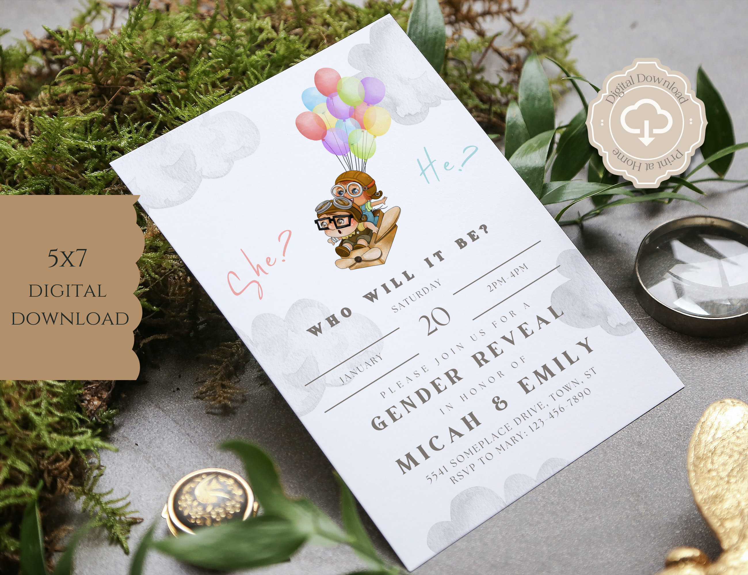 UP Gender Reveal, UP Gender Reveal Invitation, Little Scout Invite, He ...