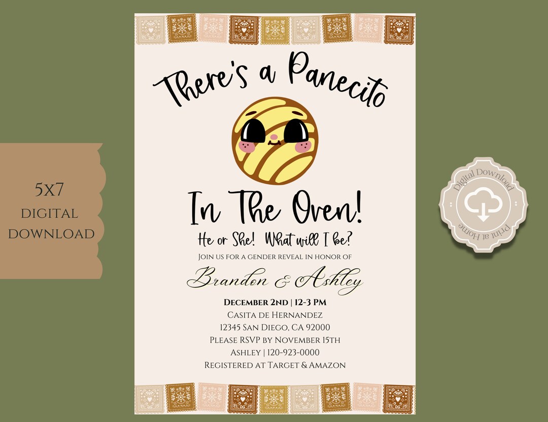 Panecito Gender Reveal, Concha Baby Gender Reveal, Panecito in the Oven ...