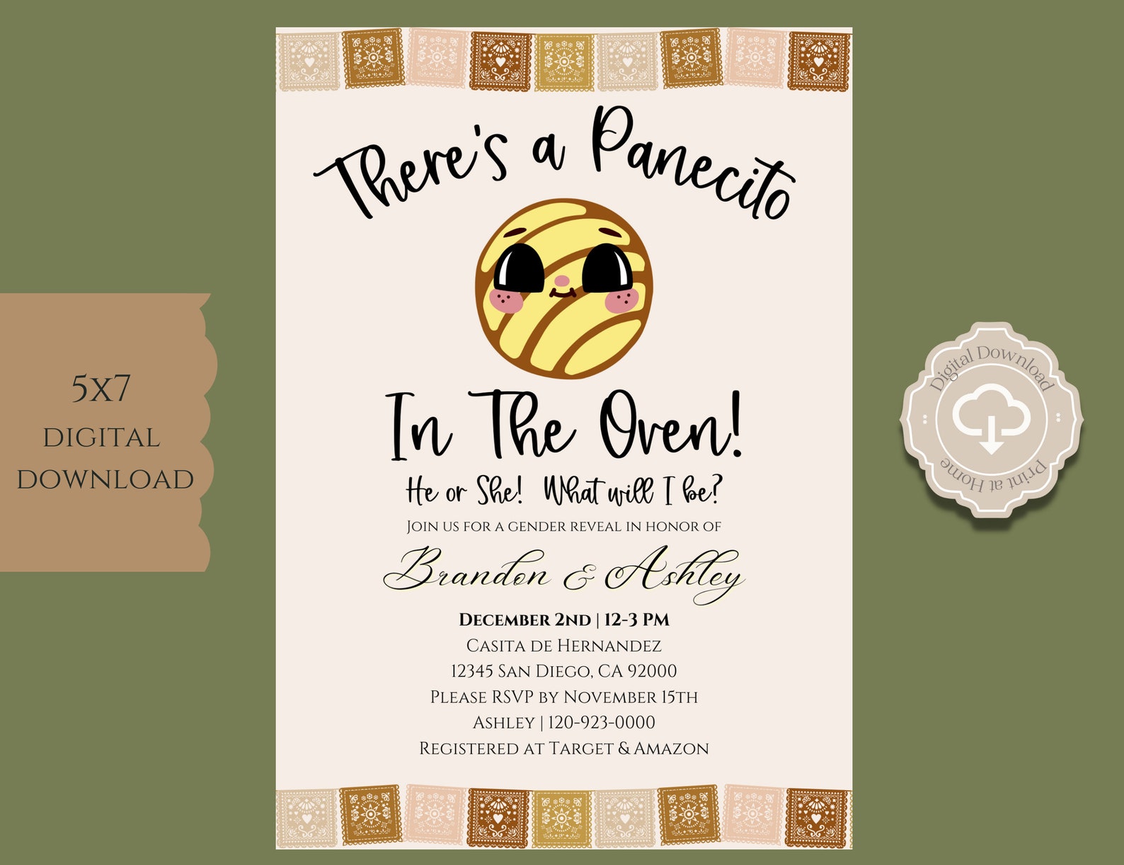 Panecito Gender Reveal, Concha Baby Gender Reveal, Panecito in the Oven ...