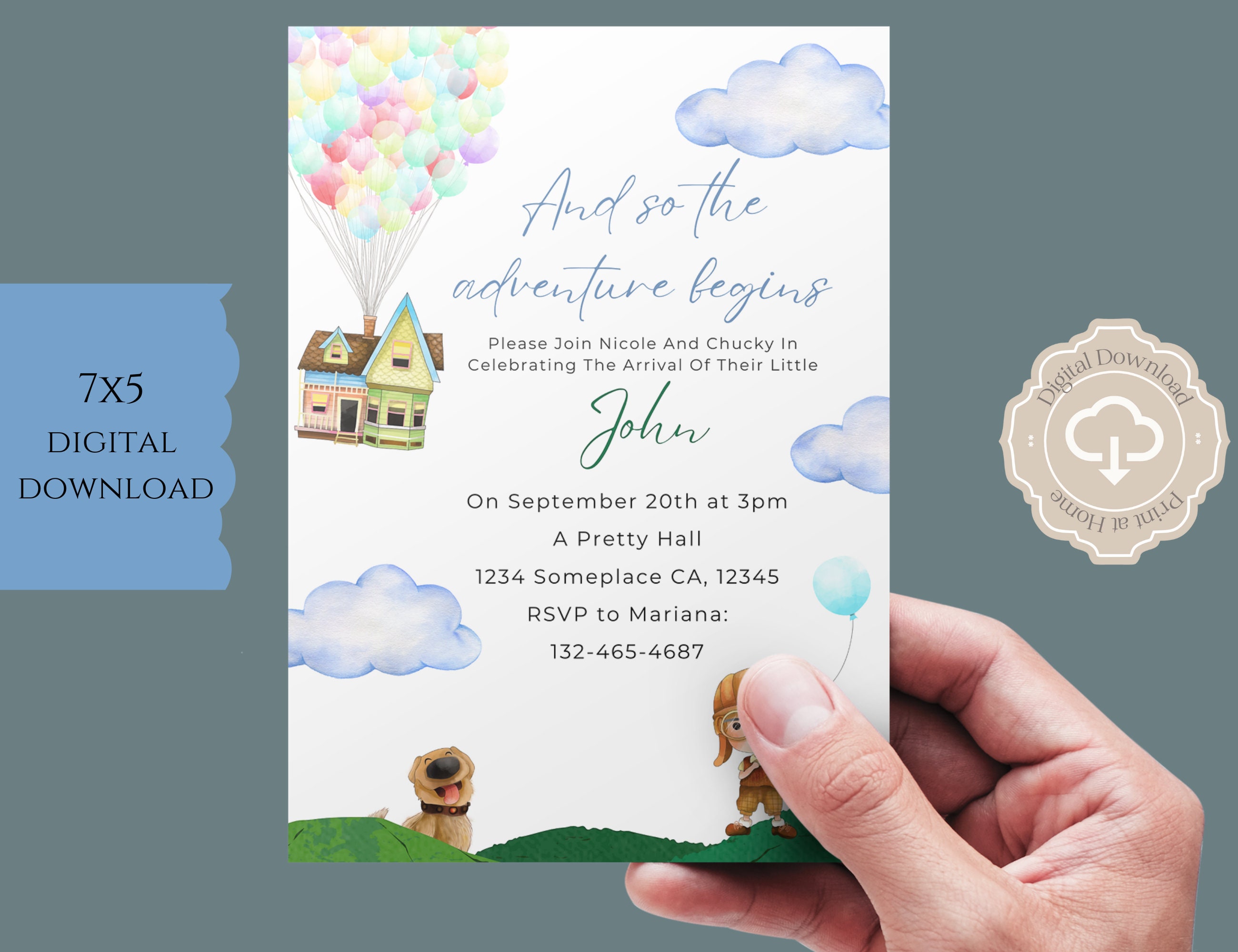 UP Boy Baby Shower, UP Baby Shower Invitation, Little Scout Invite, Boy ...