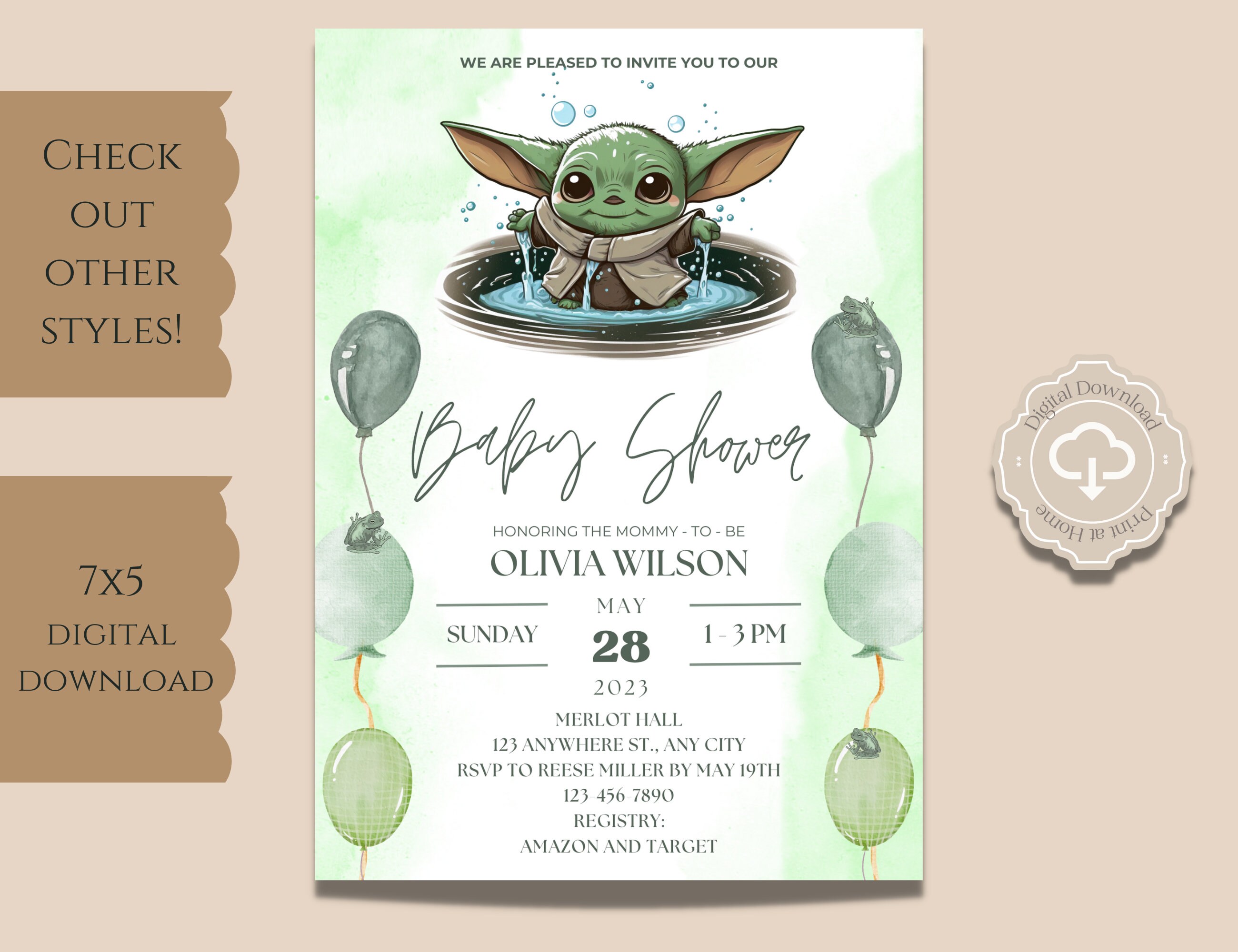 Baby Yoda Party Pack DIY, Digital Printouts, DIY Grogu Baby Shower ...