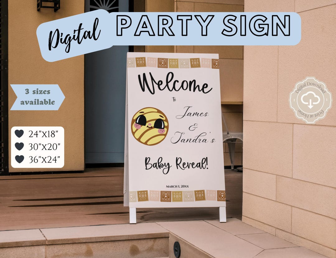 Concha Baby Reveal Welcome Sign, Concha Gender Reveal Sign, Concha in ...