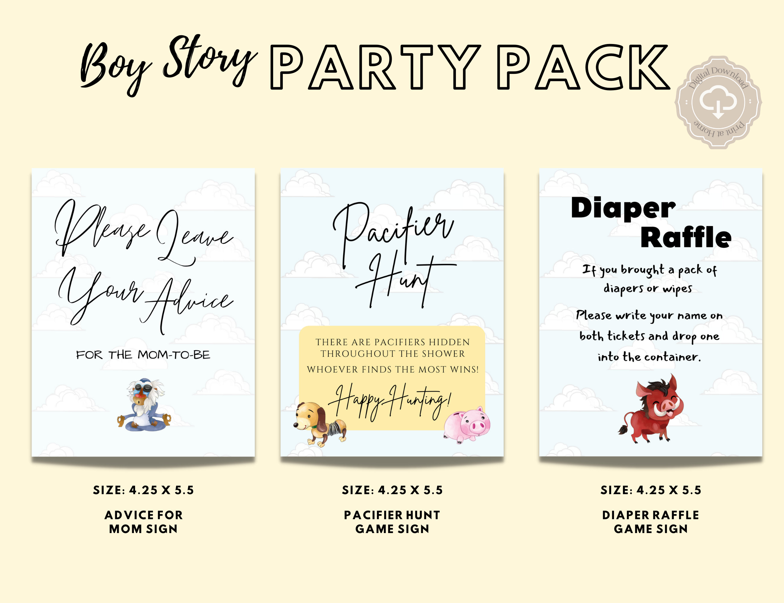Toy Boy Story Party Pack DIY, Digital Printouts, DIY Boy Story Birthday ...