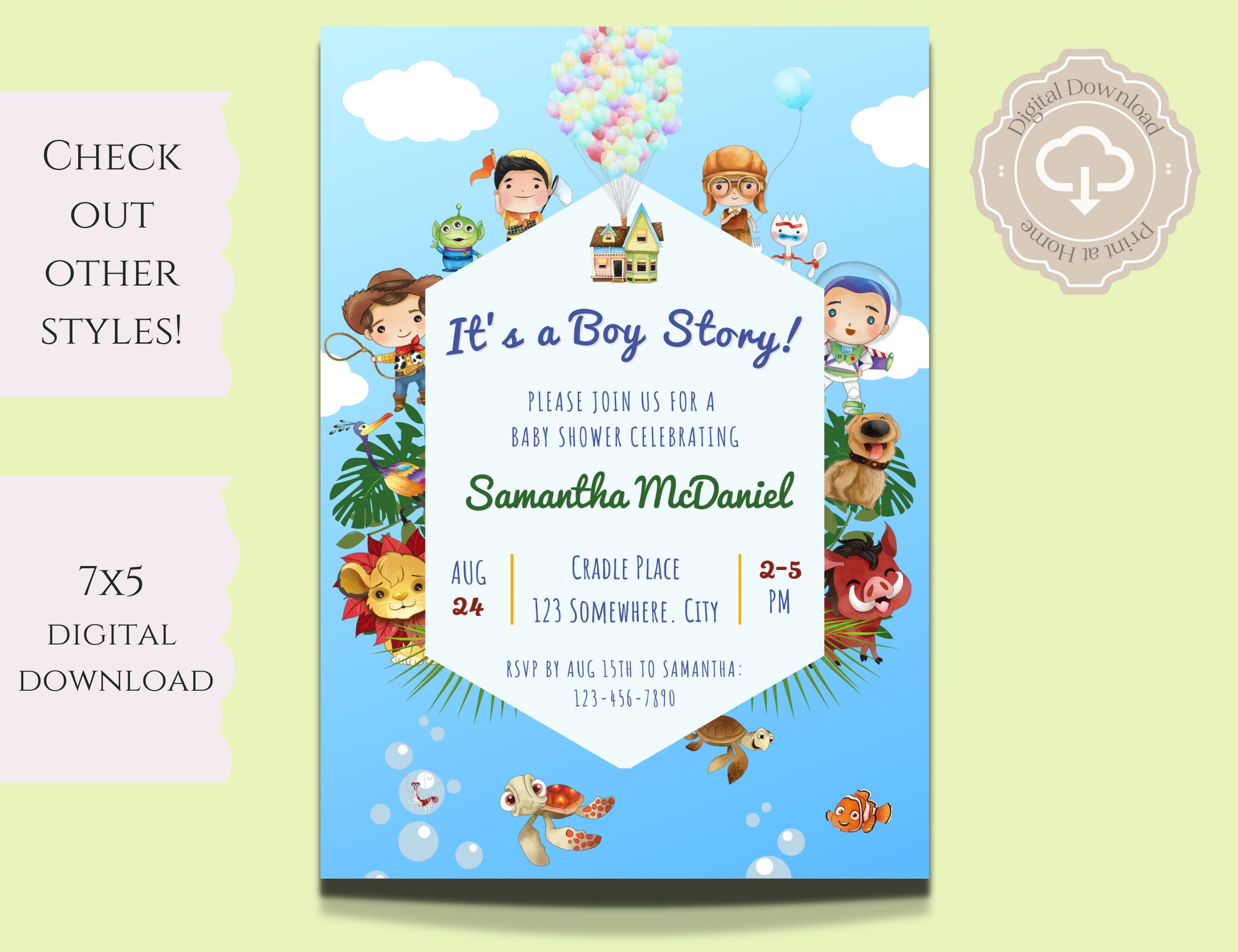 UP Baby Shower, UP Baby Shower Invitation, Little Scout Invite, Boy ...