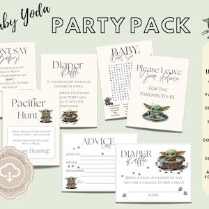 Baby Yoda Party Pack DIY, Digital Printouts, DIY Grogu Baby Shower ...