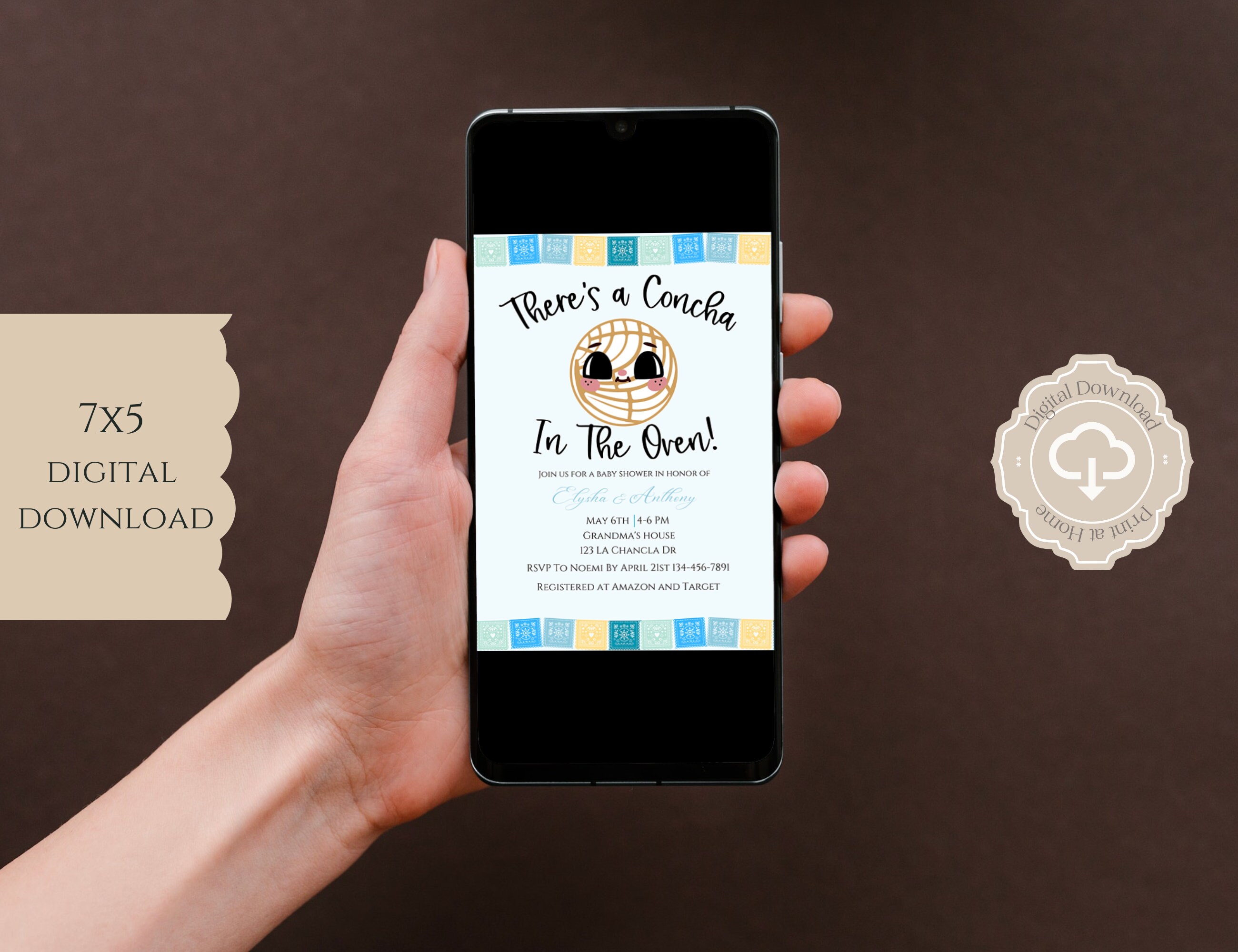 Concha Baby Shower Blue, Concha Baby Shower Invitation, Concha in the ...