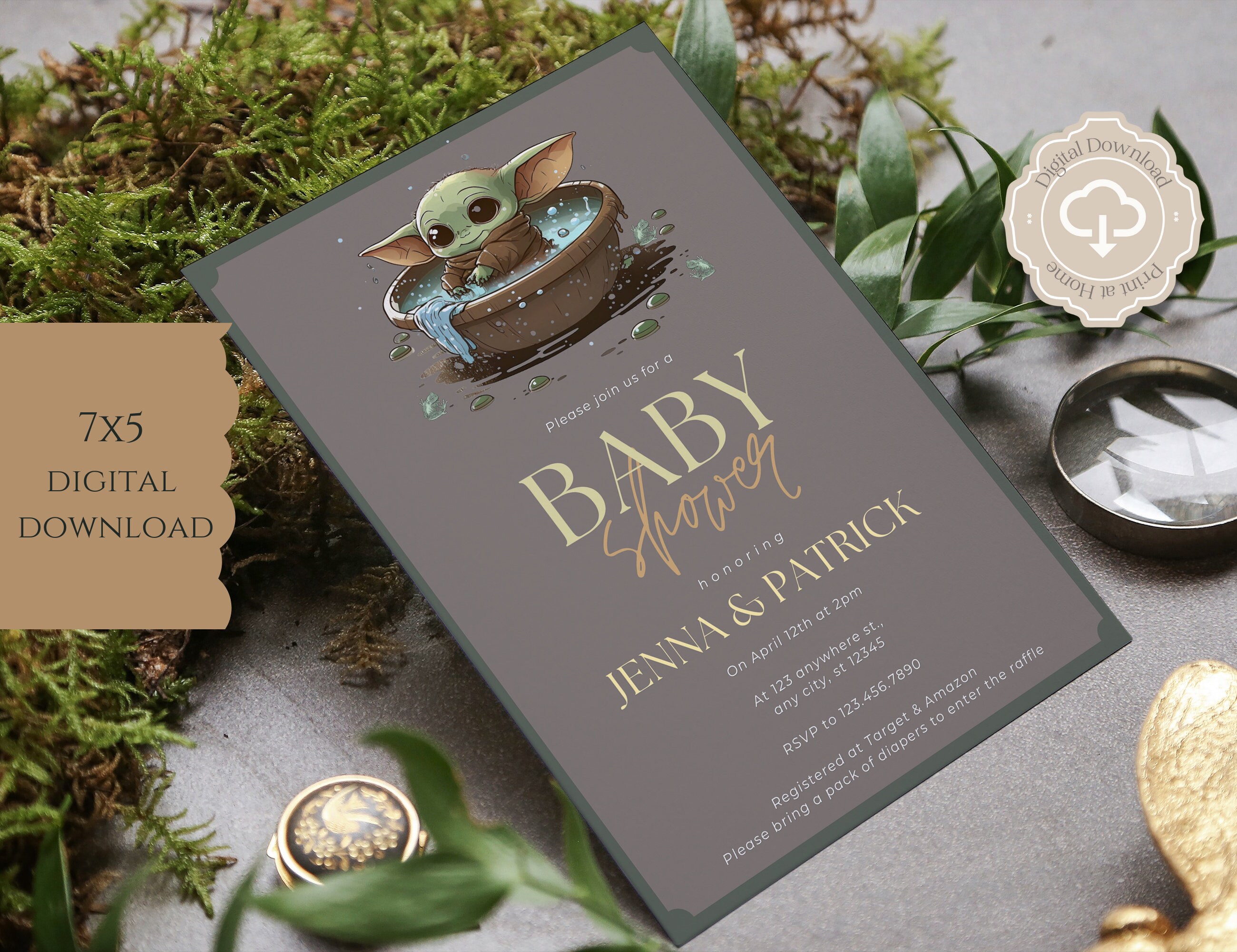 Star Wars Baby Shower, Grogu Baby Shower Invitation, Baby Yoda Invite ...