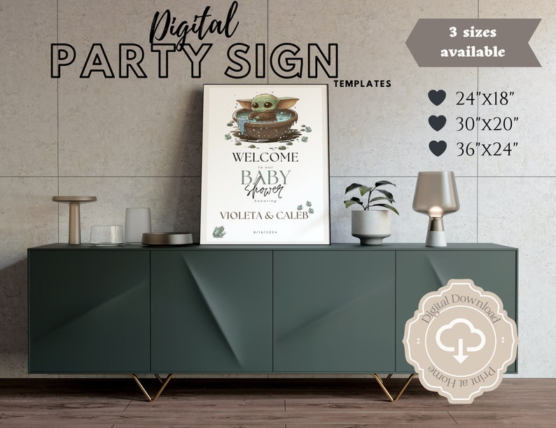 Star Wars Baby Shower Welcome Sign, Grogu Baby Shower, Baby Yoda Sign ...