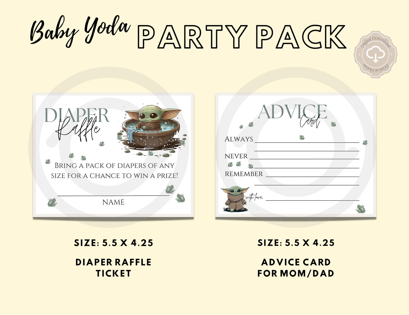 Baby Yoda Party Pack DIY, Digital Printouts, DIY Grogu Baby Shower ...
