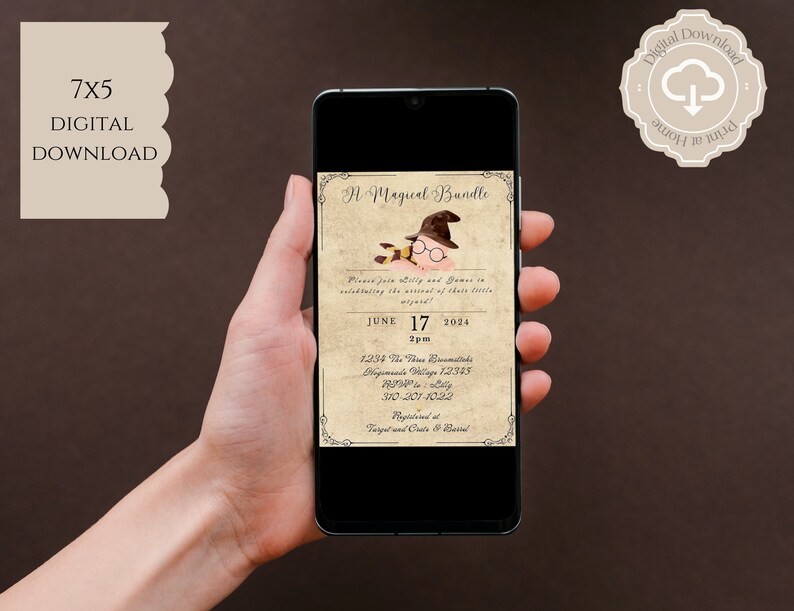 Magical Bundle Invitation, Harry Potter Baby Shower Invitation, Wizard ...