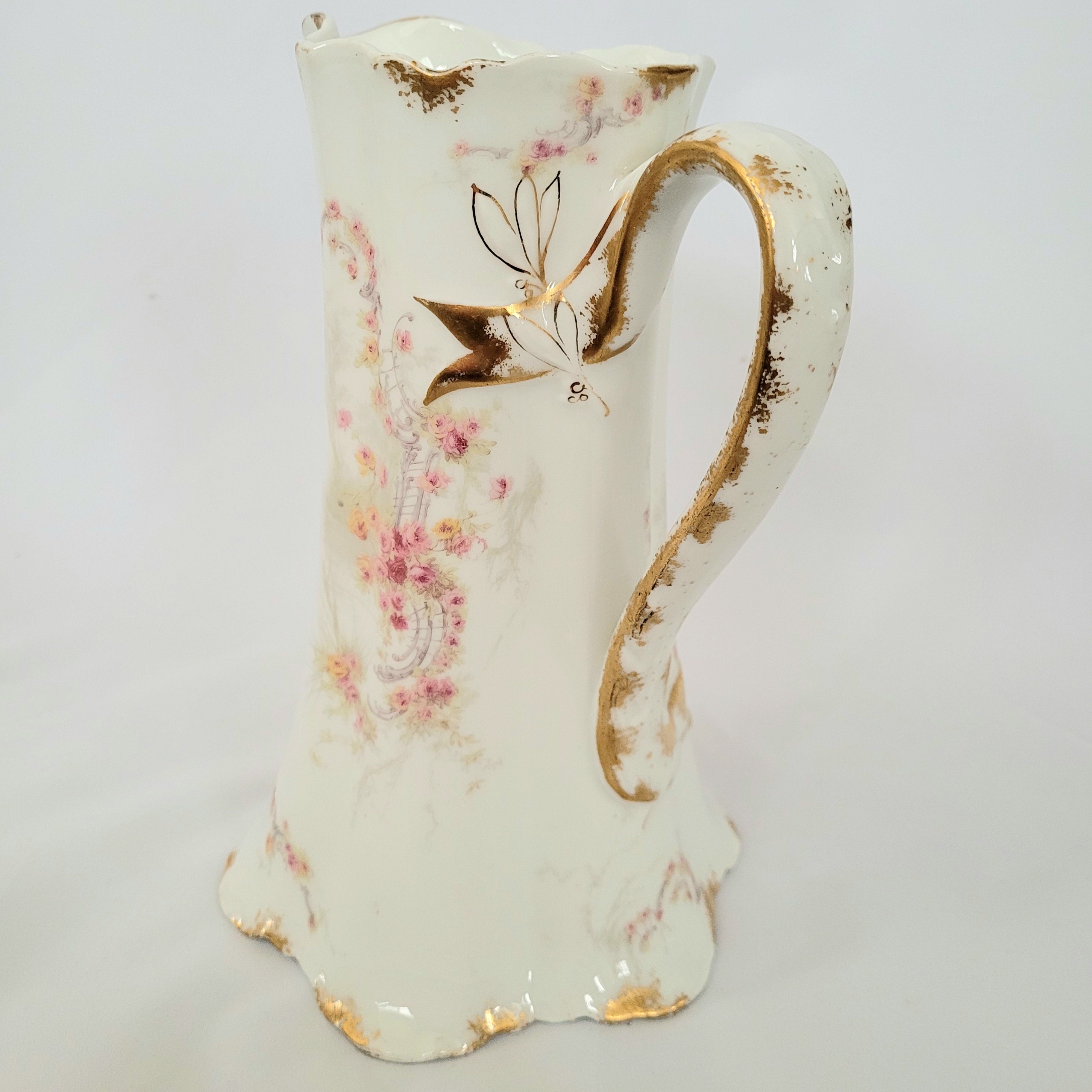 Vintage Haviland & Co. Schleiger Pattern Ceramic Floral Pitcher - Etsy