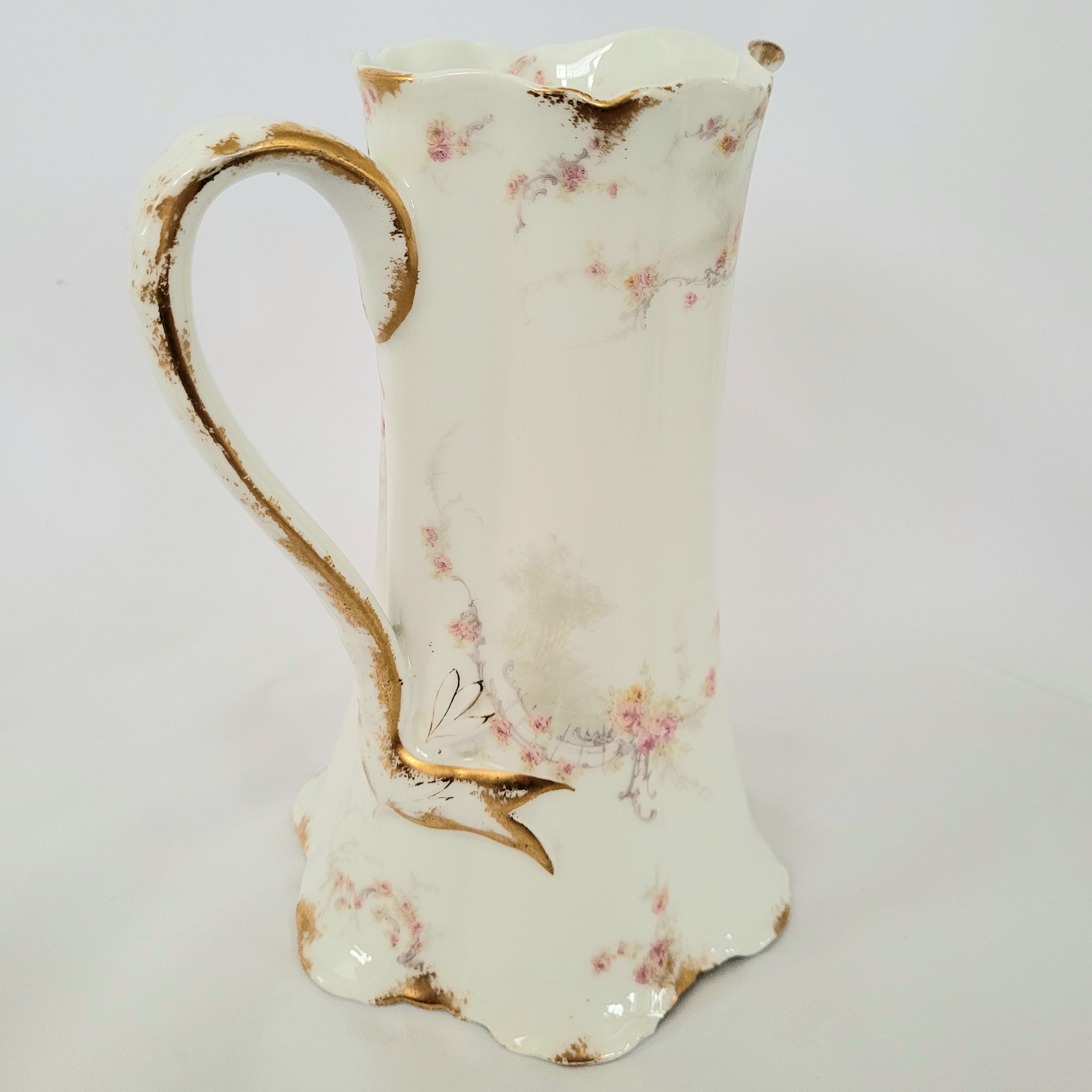Vintage Haviland & Co. Schleiger Pattern Ceramic Floral Pitcher - Etsy