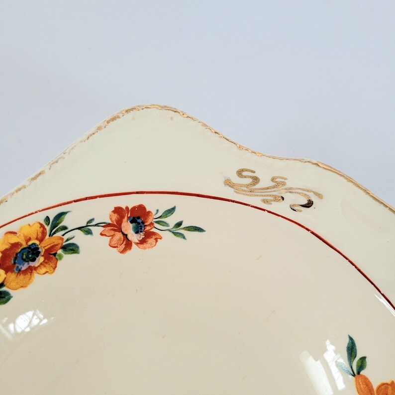 Vintage China Harker Pottery 1840 Square Serving Bowl With Yellow and ...