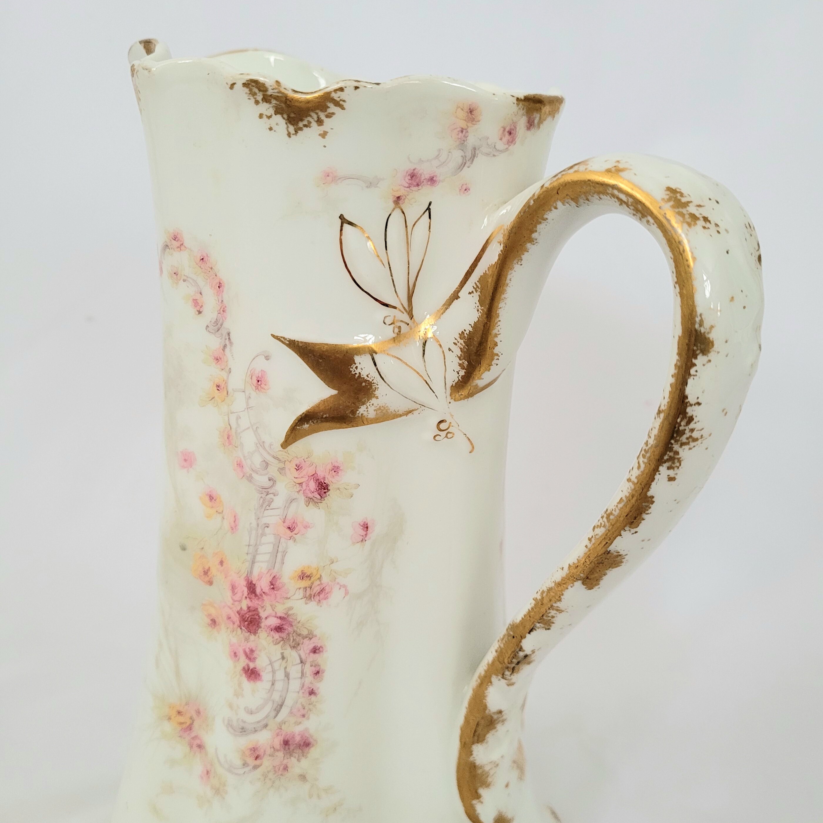 Vintage Haviland & Co. Schleiger Pattern Ceramic Floral Pitcher - Etsy