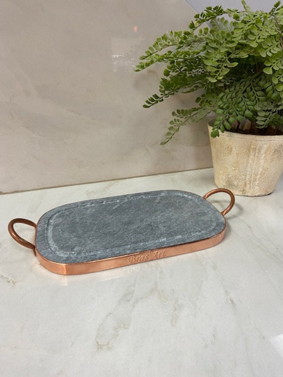 NEW Rounded Serving Tray Copper Handles - Etsy