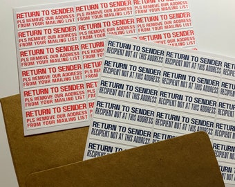 Return to Sender Stickers - Etsy