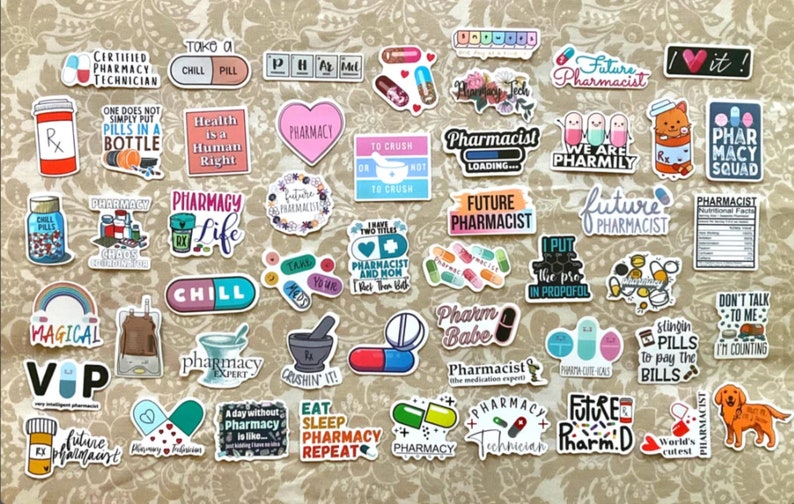 Any 10 Stickers, Choose Your Own Sticker Pack, Pharmacy Stickers ...