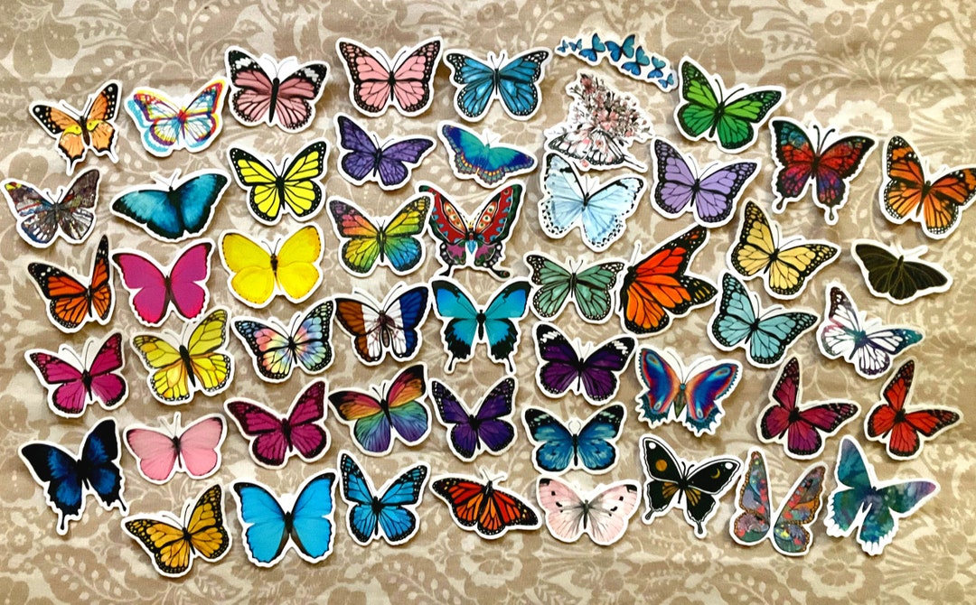 25 Pcs Assorted Butterfly Stickers, Monarch Butterflies, Sticker Pack ...