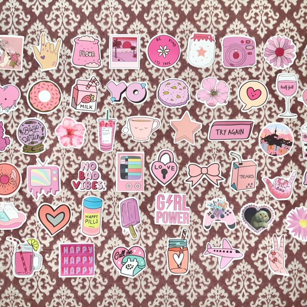 Pink Sticker Pack - Etsy