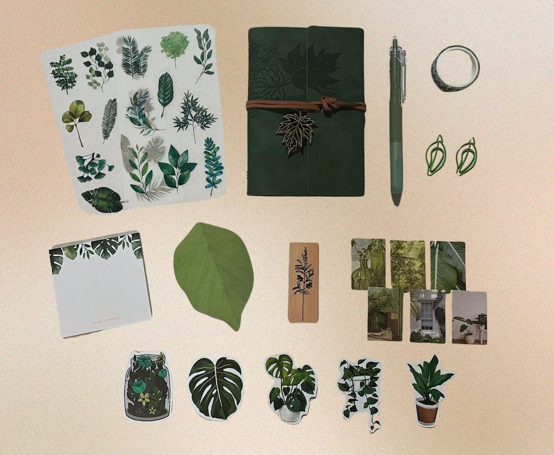 Plant Theme Stationery Set, Leaf Stationery Set, Stationery Bundle ...