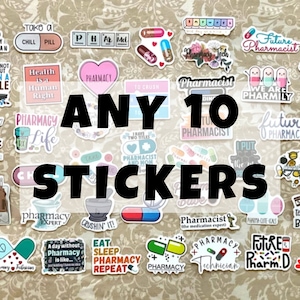 Any 10 Stickers, Choose Your Own Sticker Pack, Pharmacy Stickers ...