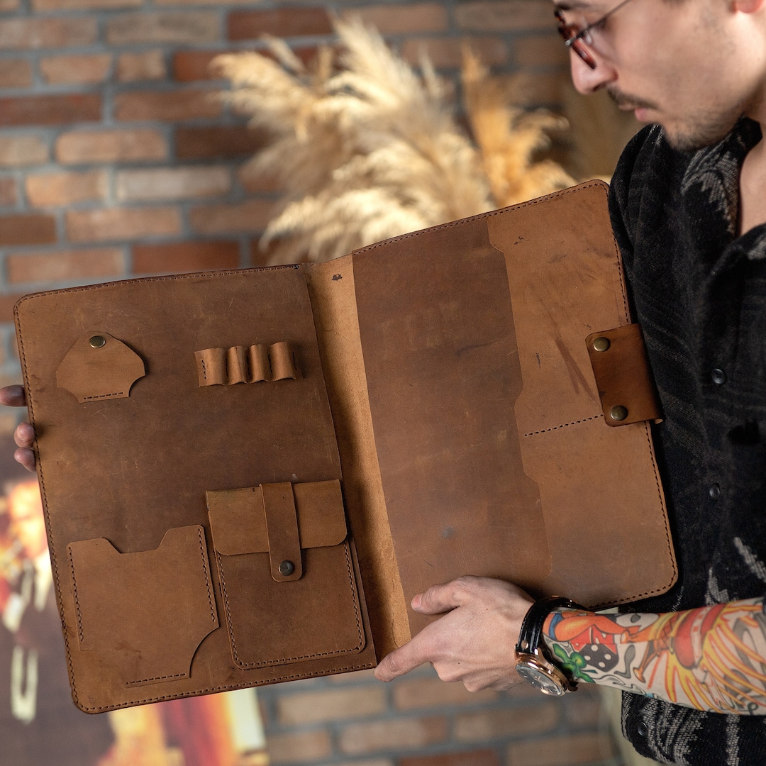 Leather Handmade Personalized Organizer,leather Portfolio,daily Planner ...