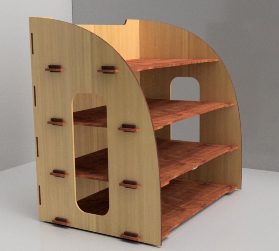 Laser Cut Desktop Paper Organizer Cdr/pdf/eps/ai - Etsy
