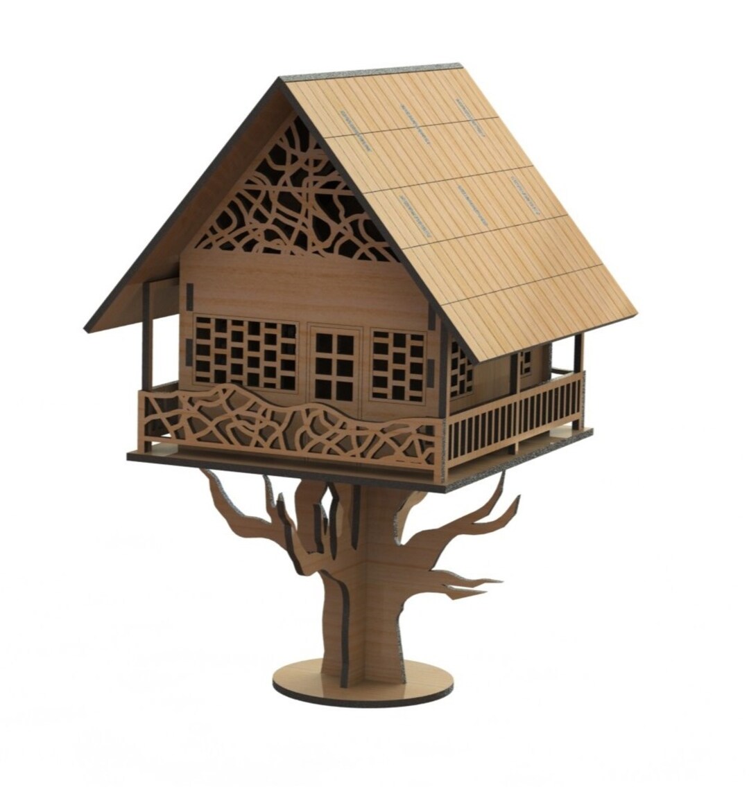 Laser Cut Treehouse 3D Puzzle Cdr/pdf/eps/ai - Etsy