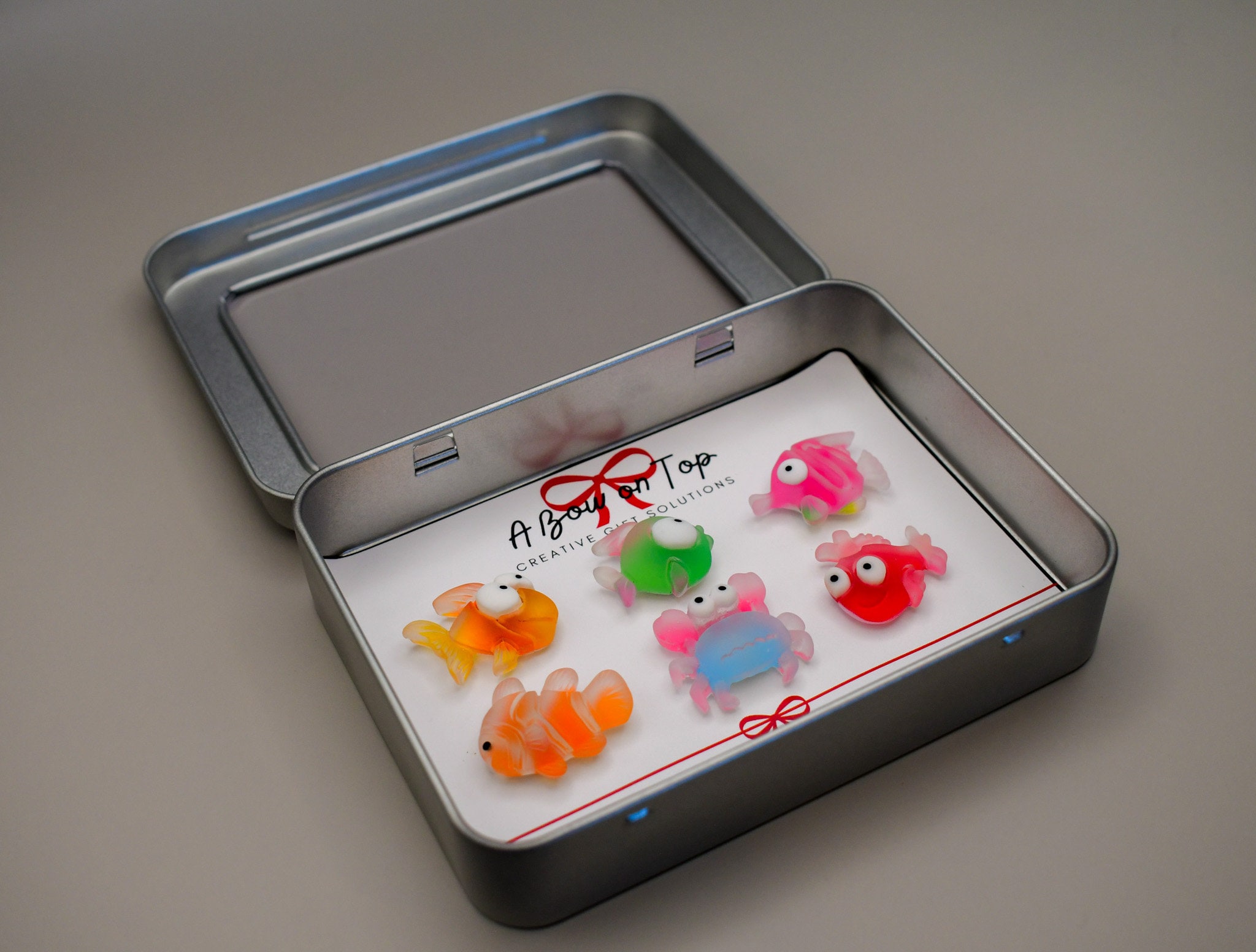 Fish Magnets or Push Pins + Tin Box | Cute Magnets | Ocean Magnets ...