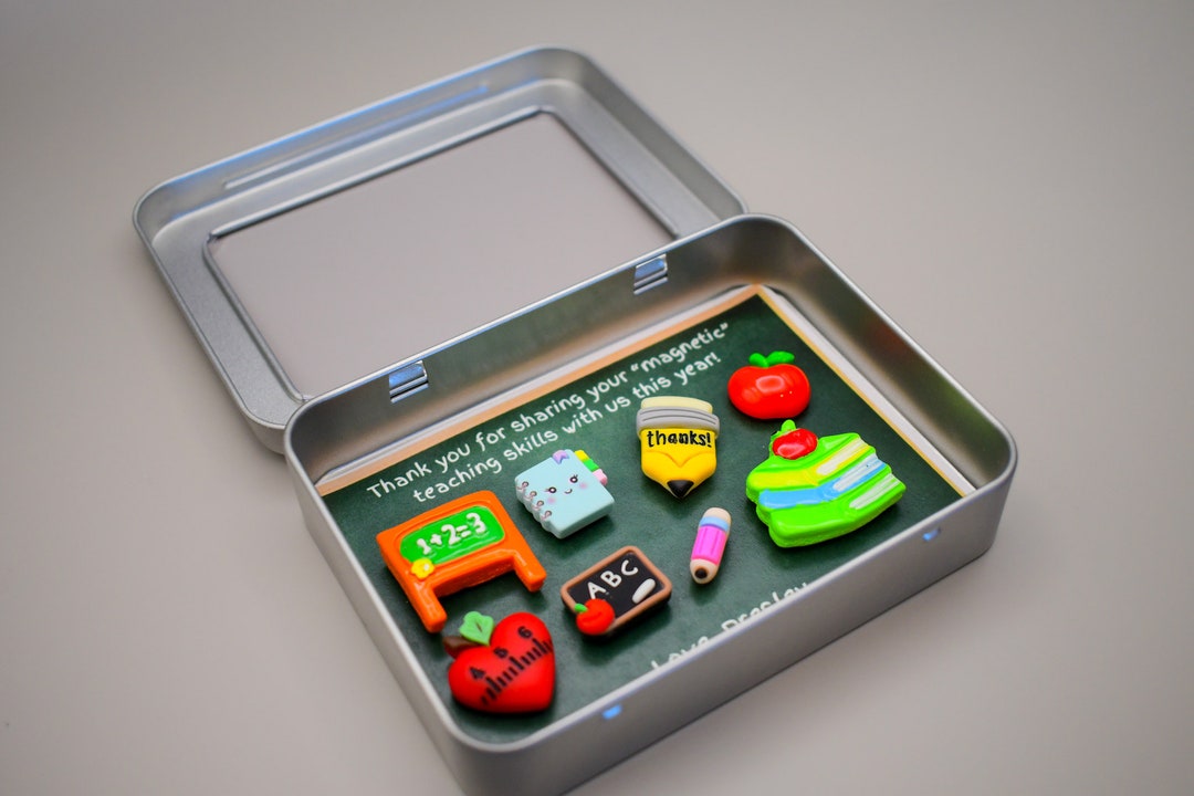 Teacher Magnets + Tin Box | Teacher Appreciation | Cute Magnets ...