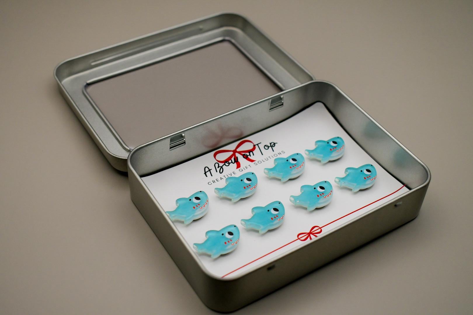 Shark Magnets + Tin Box | Cute Magnets | Animal Magnets | Fridge ...