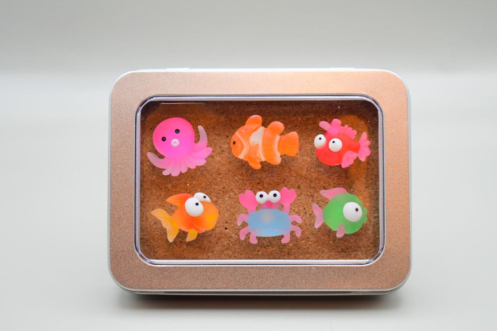 Fish Magnets or Push Pins + Tin Box | Cute Magnets | Ocean Magnets ...