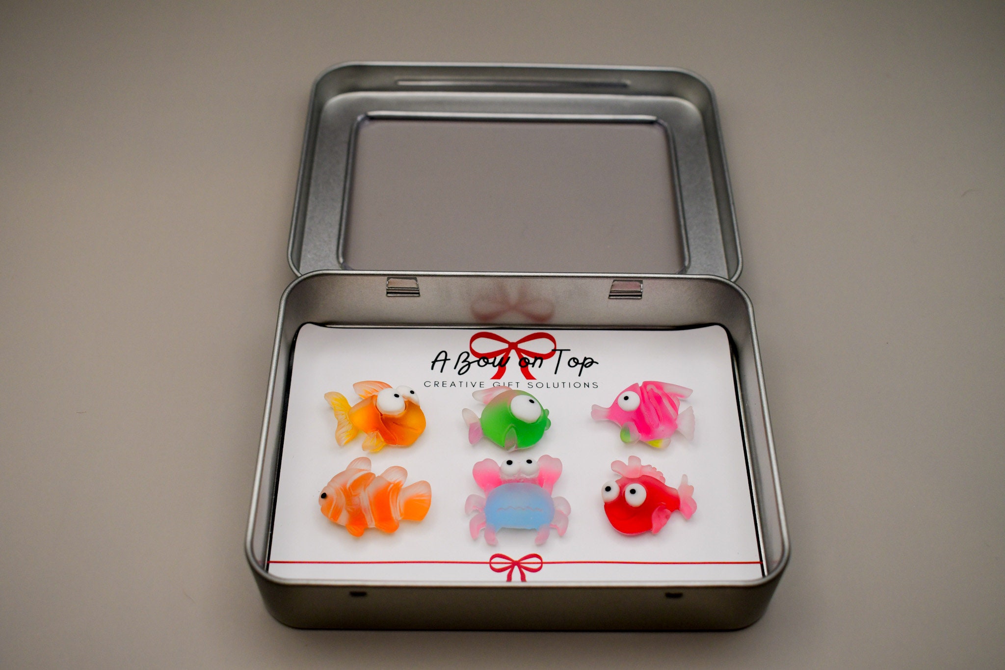 Fish Magnets or Push Pins + Tin Box | Cute Magnets | Ocean Magnets ...