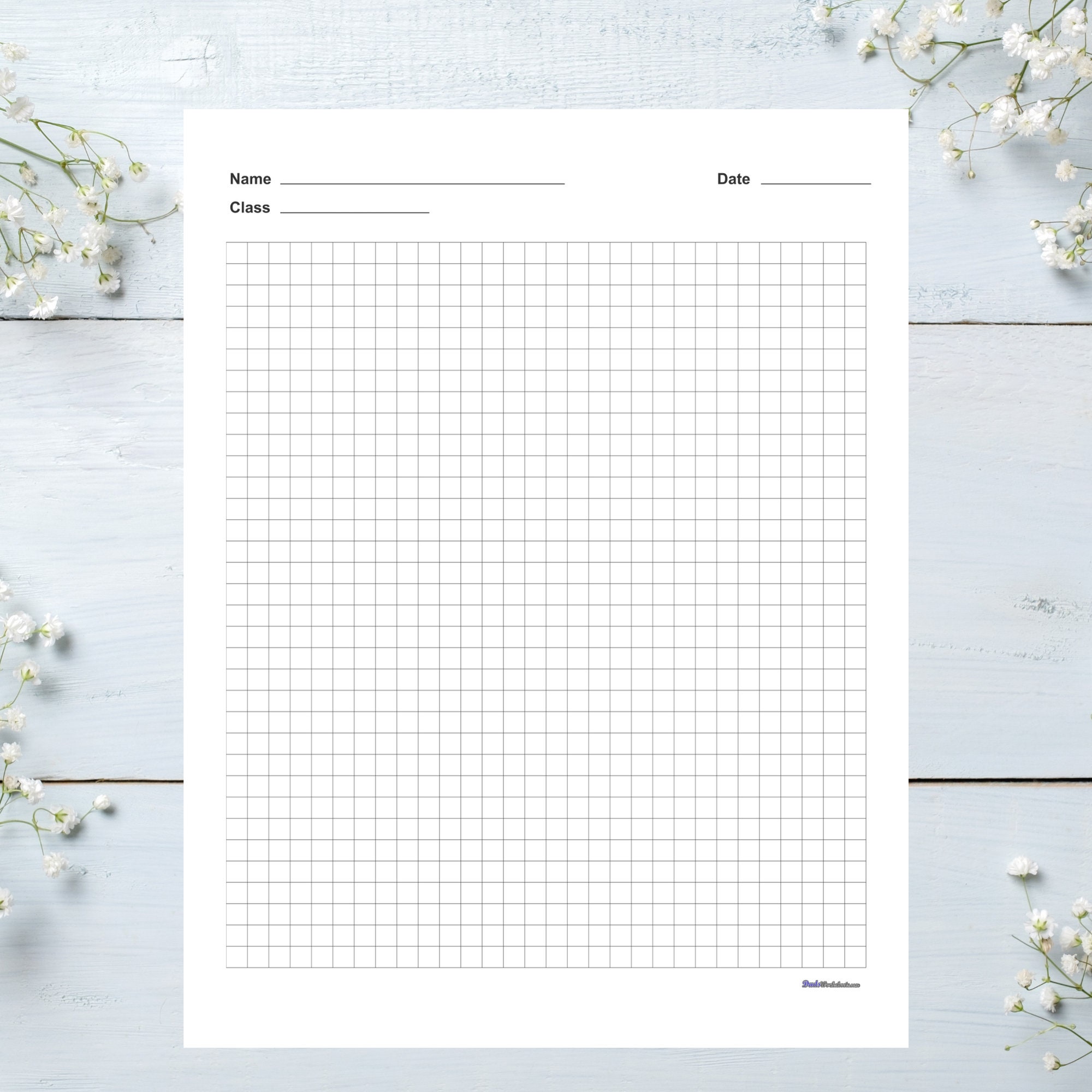 Printable Graph Paper With Name Block | 4 Sizes | Graph Paper Printable ...