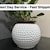 Round Golf Ball Ceramic Planter, White Spherical Display Pot Home Decor ...