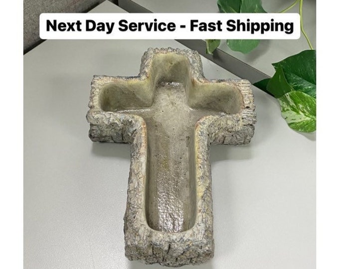 Holy Cross Planter, Cement Cross-shaped Flower Pot Container, Catholic ...