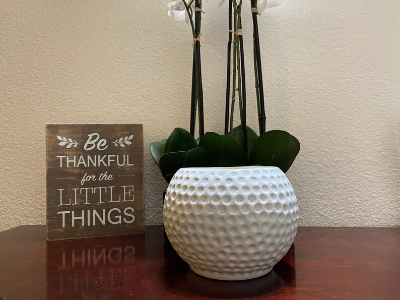 Round Golf Ball Ceramic Planter White Spherical Display Pot - Etsy