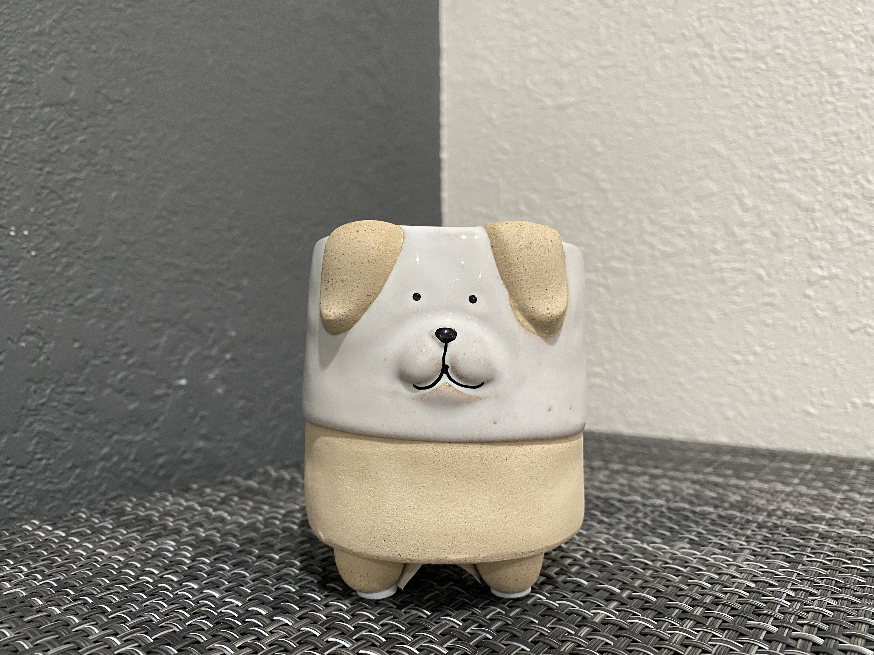 Puppy Dog Planter Cute Pup Ceramic Flower Pot Round Pottery - Etsy