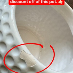 Round Golf Ball Ceramic Planter, White Spherical Display Pot Home Decor ...