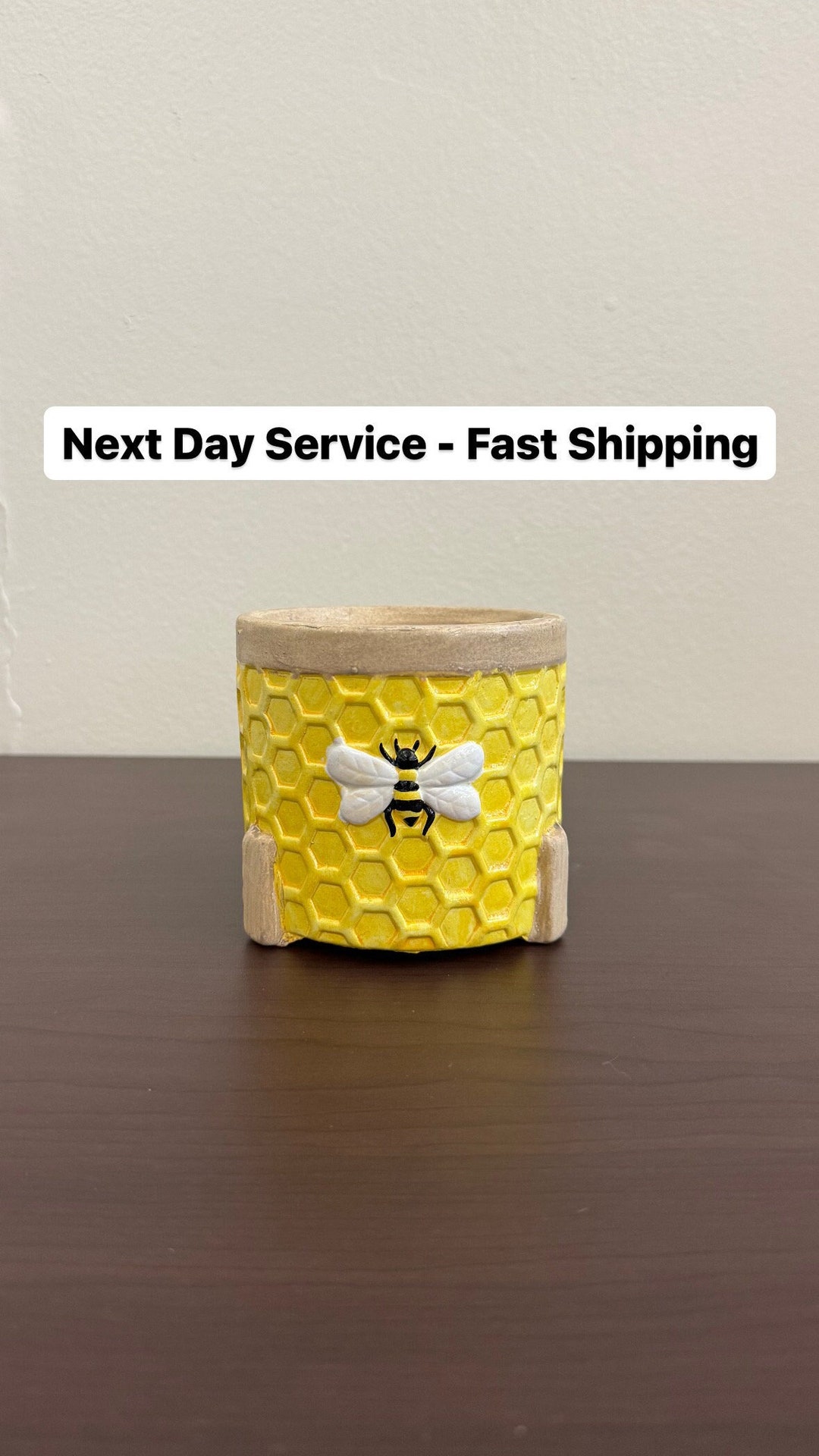 Small Round Bee Ceramic Pot, Honeycomb Planter, Bumblebee Flower Vase ...
