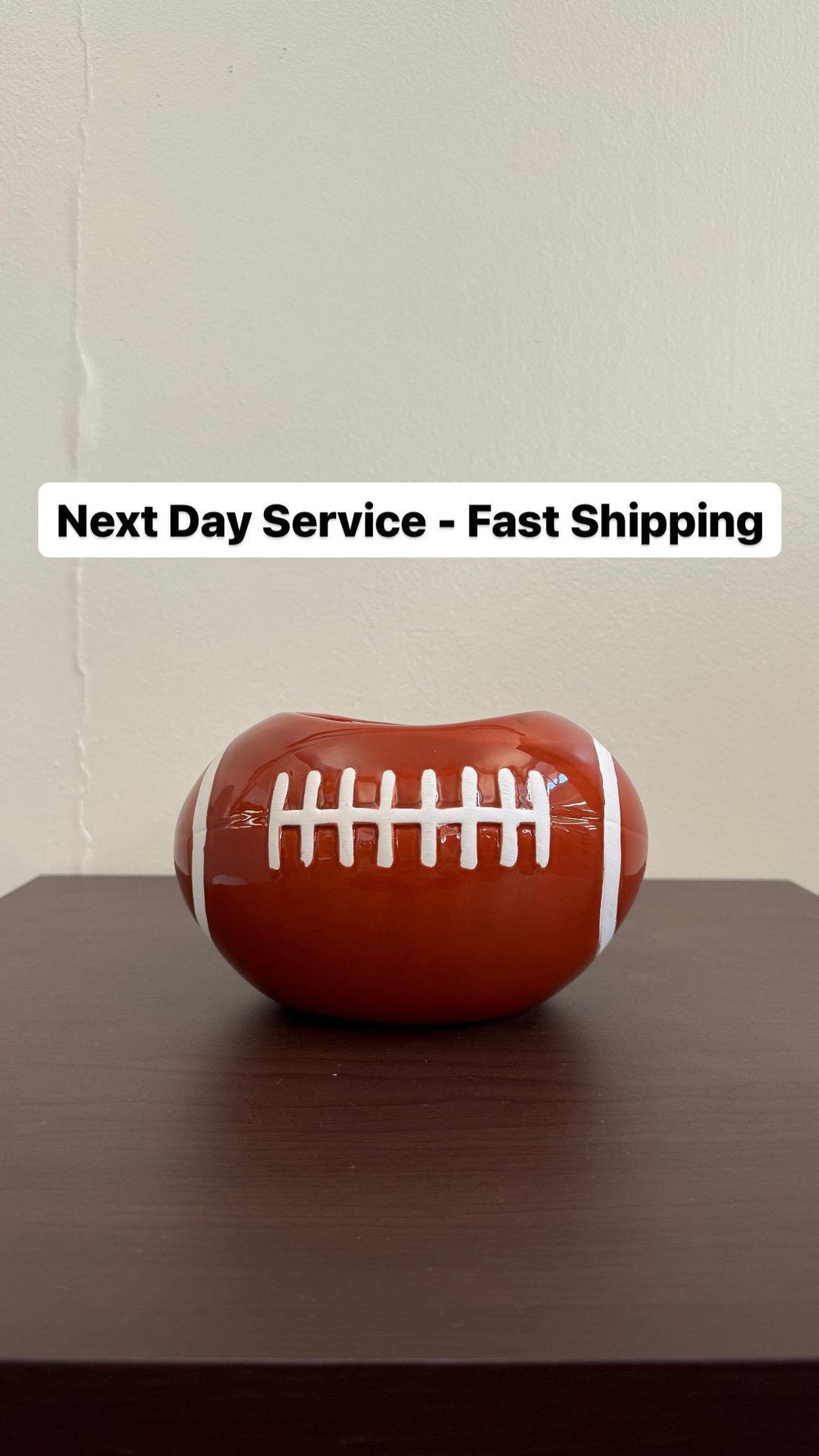 Football Ceramic Planter, Sports Fan Flower Pot Home Decor, Super Bowl ...