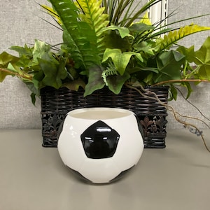 Soccer Ball Ceramic Planter, Sports Fan Flower Pot Bowl, Athletic ...