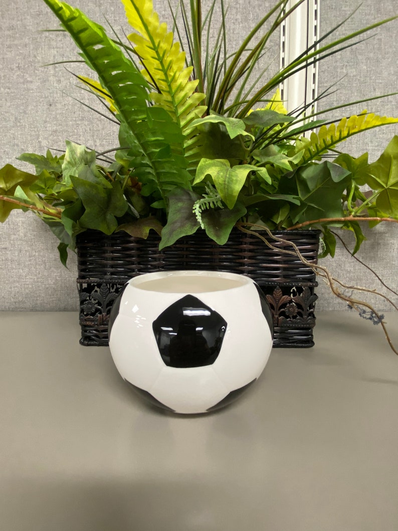 Soccer Ball Ceramic Planter Sports Fan Flower Pot Bowl - Etsy