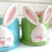 Shy Easter Bunny Round Ceramic Planter, Rabbit W/ Ears Home Decor ...