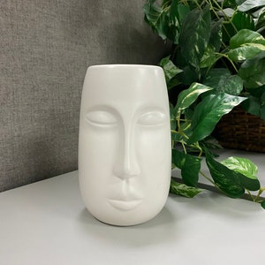 Man Face Ceramic Vase, Olmec Statue Flower Pot, Human Head Planter Home ...