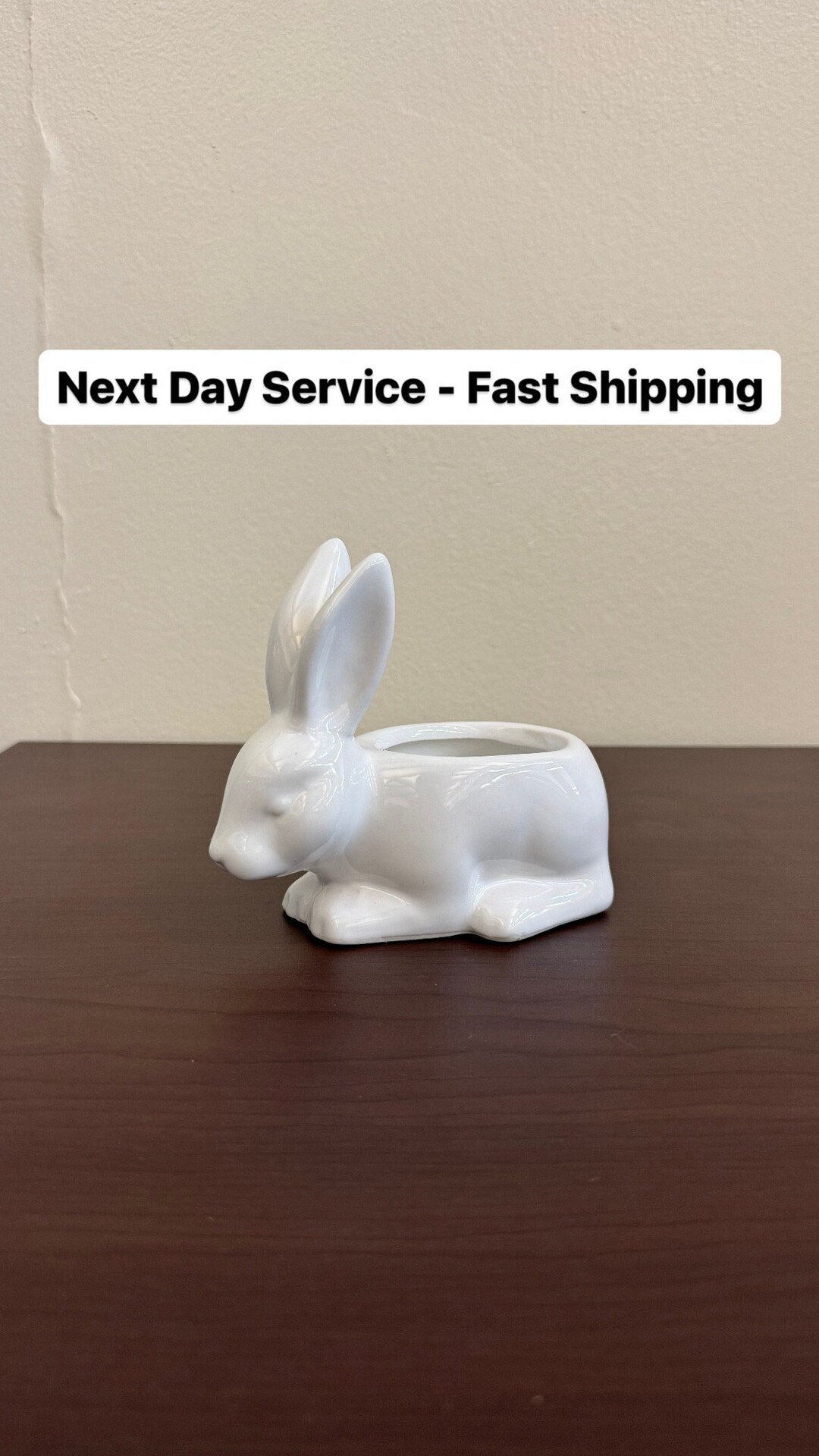 White Ceramic Rabbit Planter, Bunny Flower Pot, Easter Home Decor Vase ...