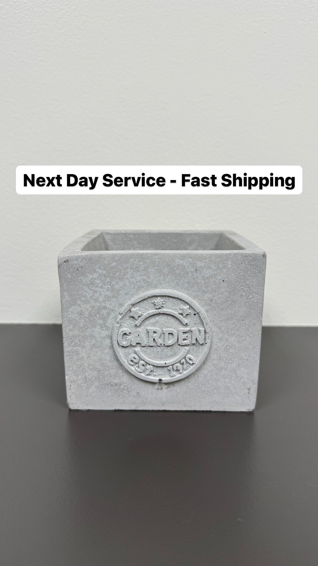 Small garden Square Concrete Planter, Cement Cube Pot, Gardening Box ...