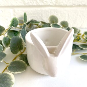 White Rabbit Ceramic Planter, Bunny Flower Pot Home Decor, Easter Ideas ...